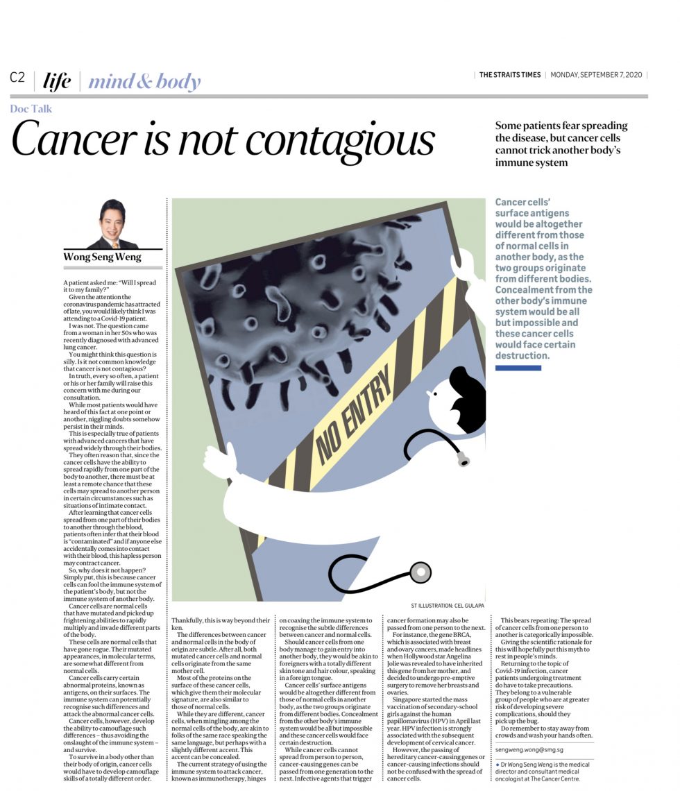 Is Cancer contagious? | Kelvin Khoo