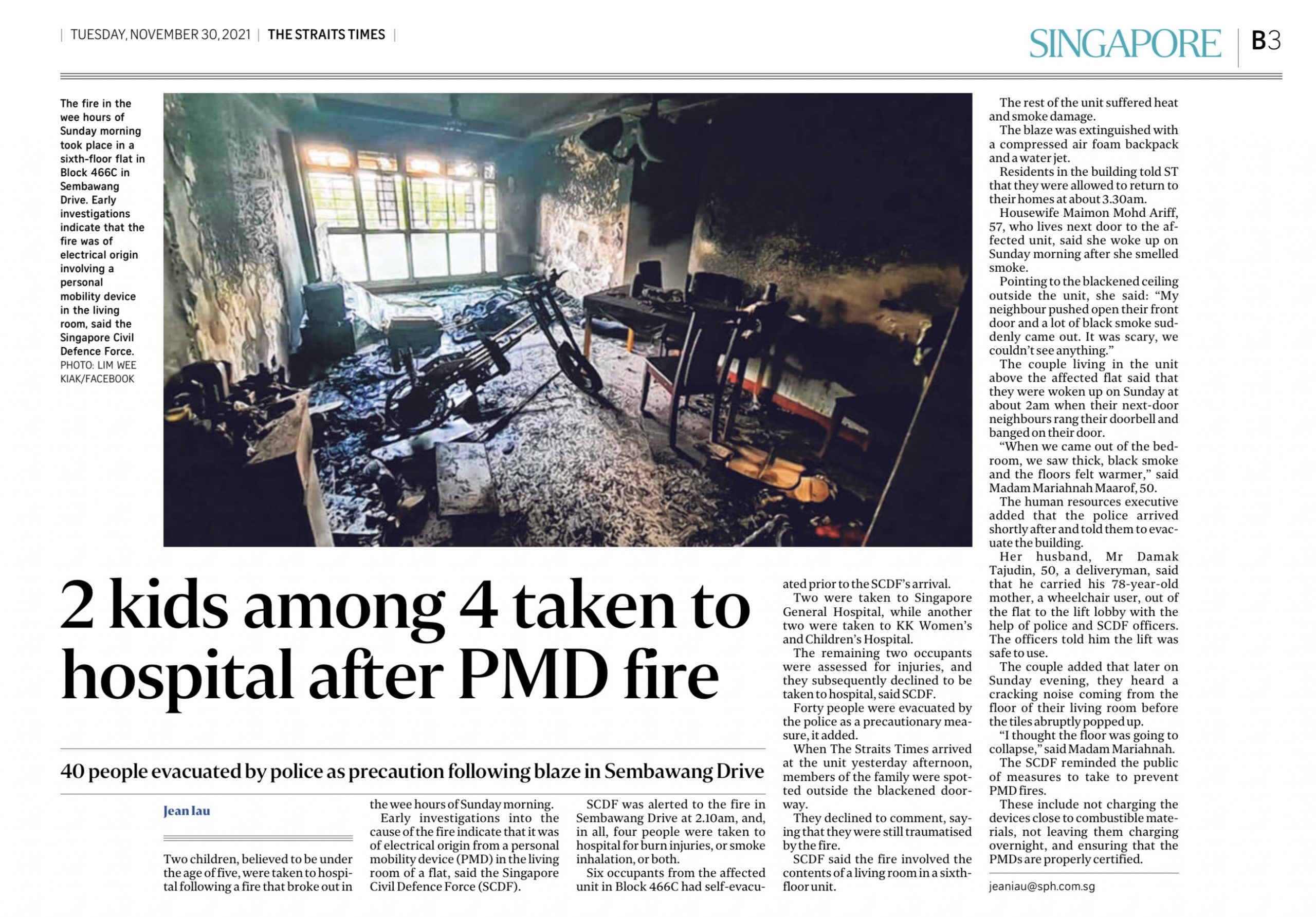 PMD-caused Home Fire | Kelvin Khoo